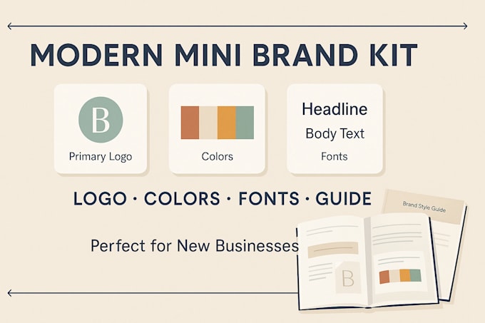 Design a modern mini brand kit with logo, colors, and fonts by ...