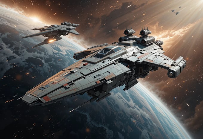 Draw a sci fi spaceship art by Loweanch | Fiverr