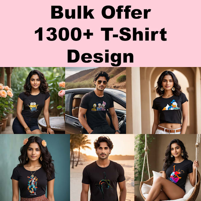 Bulk 1300 t shirt designs for merch printful and shopify by ...