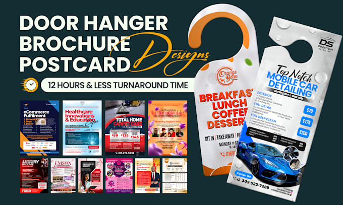 Design eyecatching door hanger, postcard, one pager, leaflet, brochure in 12hrs by Zpixels | Fiverr