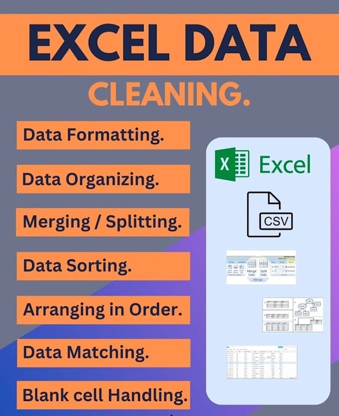 Clean, organize, and reformat your excel or csv files by Omkarop12 | Fiverr