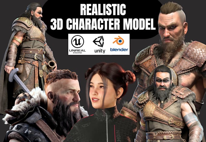 Realistic 3d character model 3d game character 3d model 3d rigging ...