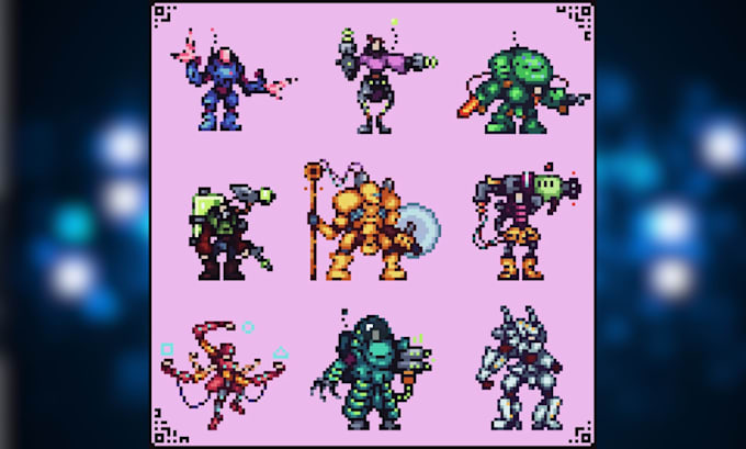 Create pixel art sprite sheet animation pixel game background isometric ...