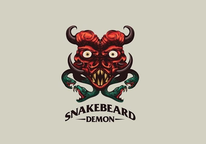 Design a badass demon snake beard logo by Delia_schoen | Fiverr