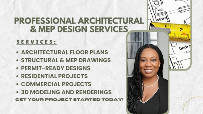 Do architectural, structural, mep blueprints, floor plans, city permit ...
