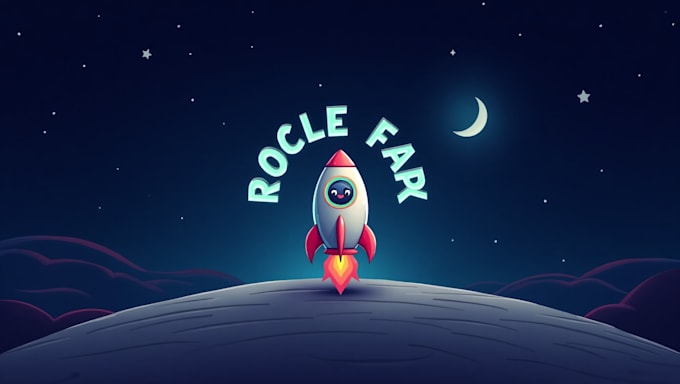 Design outstanding rocket moon mascot logo design in my style by Werana ...