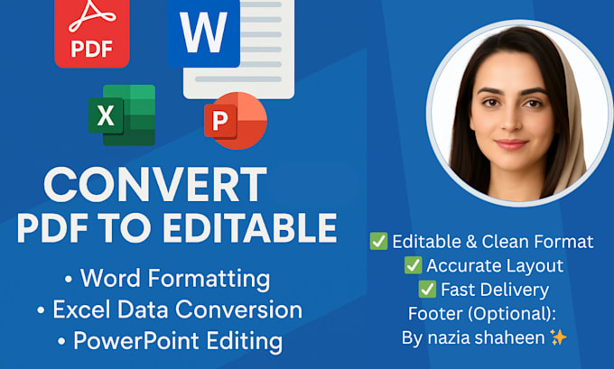 Convert pdf to editable word excel or powerpoint by Amman37 | Fiverr