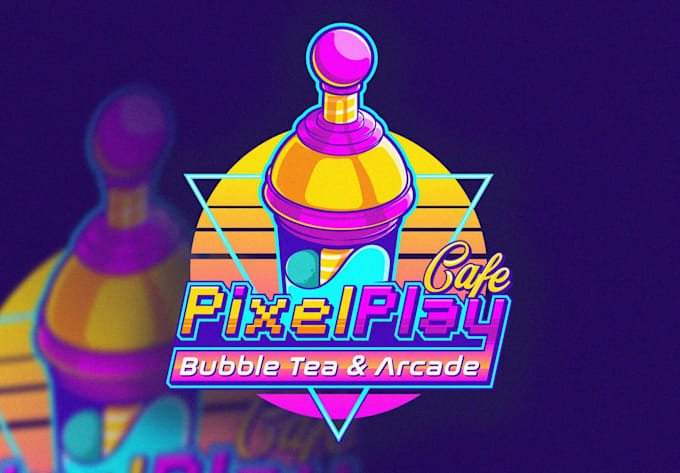Create a retro custom pixel art tea coffee logo design by Owenarnold99 ...