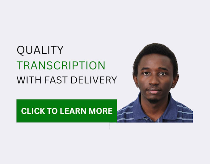 Transcribe audio and video in 24 hours manually by Allan_muli | Fiverr
