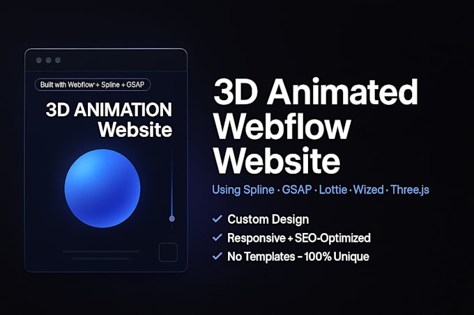 Design 3d animated webflow website spline lottie animation wized threejs gsap by Abdulwaris_dev ...