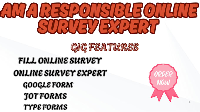 Fill online survey, questionnaire on google forms, jot form, type forms ...
