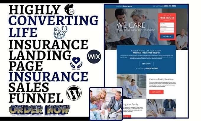 Design life insurance landing page health insurance website medicare ...