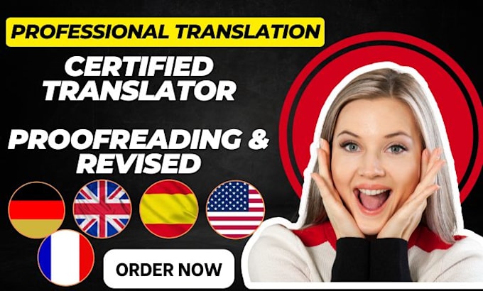 Professionally translate in spanish, english, french, german by Cassidy ...
