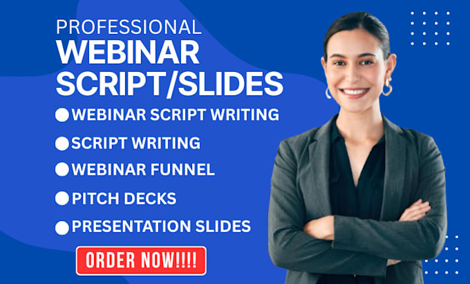 Do professional webinar scripts, webinar presentation ppt slides sales funnel by Avadav_ | Fiverr