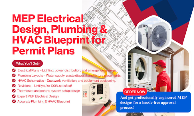 Design mep electrical, plumbing, hvac blueprints for permit by Engr_ang ...