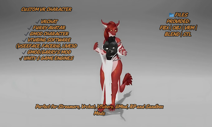 Convert your 2d art into vrchat avatar, gmod character, vtuber model ...