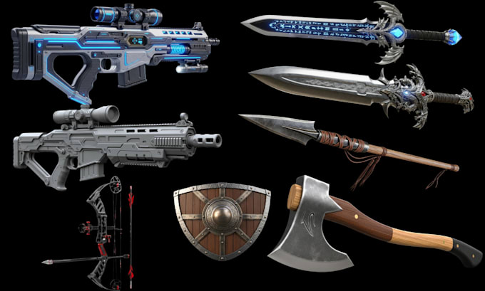 3d weapon 3d sword 3d props armor 3d cosplay assets 3d gun dagger for ...