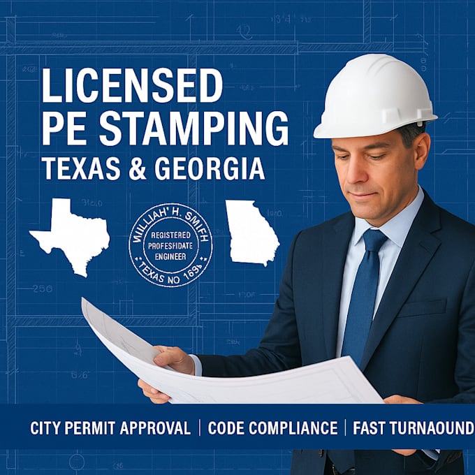 Pe stamp, texas georgia pe stamp, adu, mep, architectural drawing, city ...