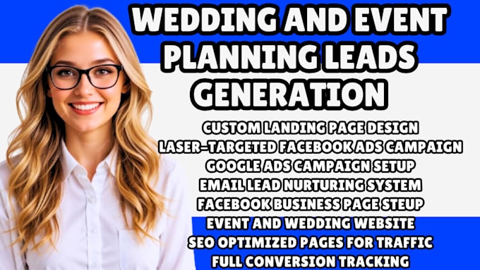 Generate wedding lead event planning lead facebook ad, google ads, landing page by Melbourne ...