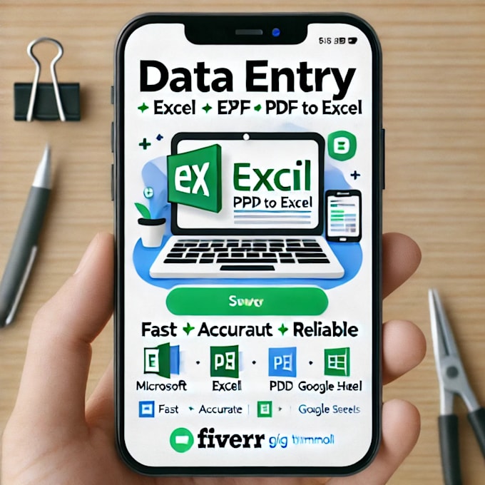 Do accurate data entry and manage your excel spreadsheets by Mani7354 | Fiverr