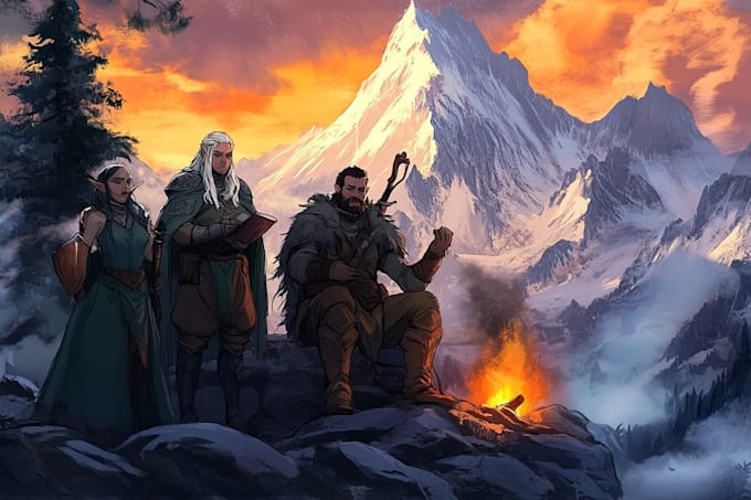 Do your fantasy dnd character concept art or dnd party by Timelagbot ...