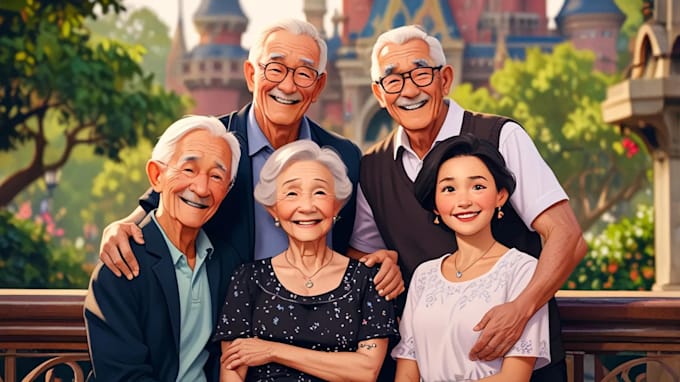 Design a professional disney family portrait by Vultoxoks42 | Fiverr