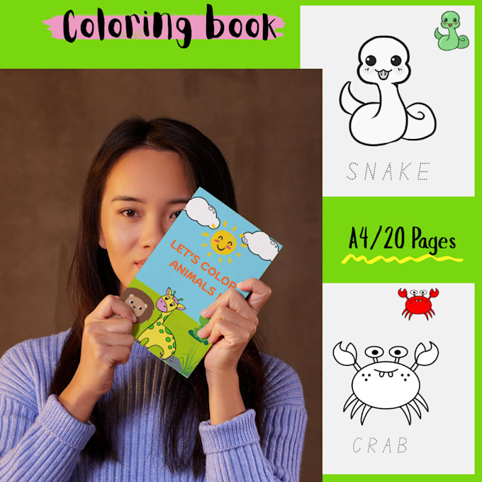 Create and deliver a fun animal coloring book for kids by Ttasya_rayma ...