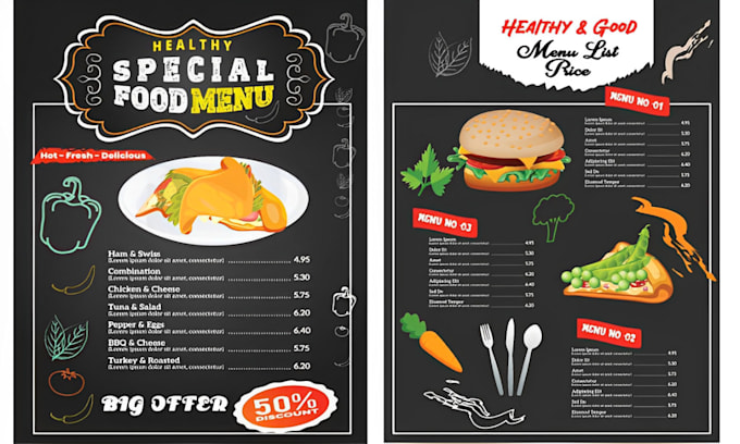 Do restaurant menu design, food menu design, digital menu design or ...