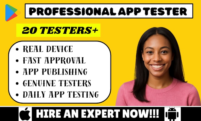 Provide 12 app testers or 20 testers for google play closed testing app ...