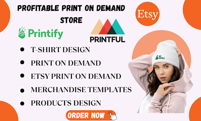 Create tshirt designs for print on demand store, mockups, merchandise ...
