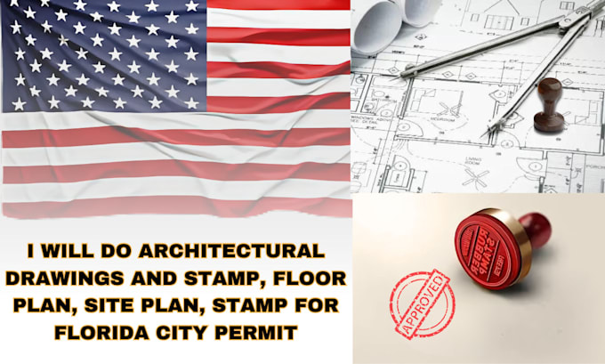 Sign, stamp and seal all states architectural drawing, plans for usa ...