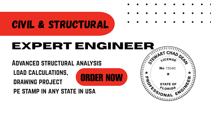 Do civil structural engineering pe stamp florida arizona texas city ...