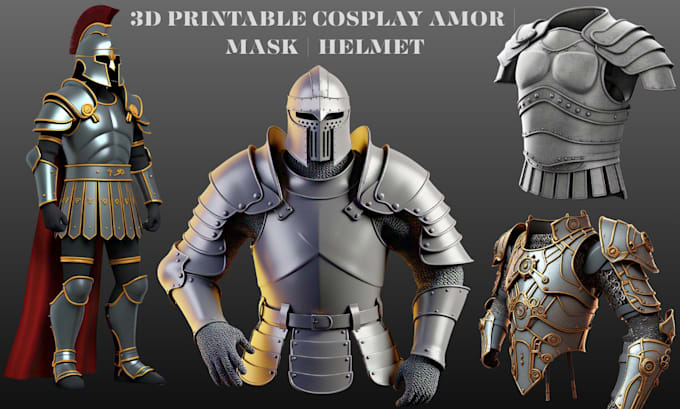 Sculpt custom printable 3d mask cosplay amor 3d helmet props halloween ...