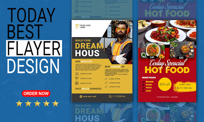 Eye catching corporate food menu business birthday party flyers in 10 ...