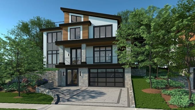 Model 3d house, 3d exterior home, exterior design,3d architectural ...
