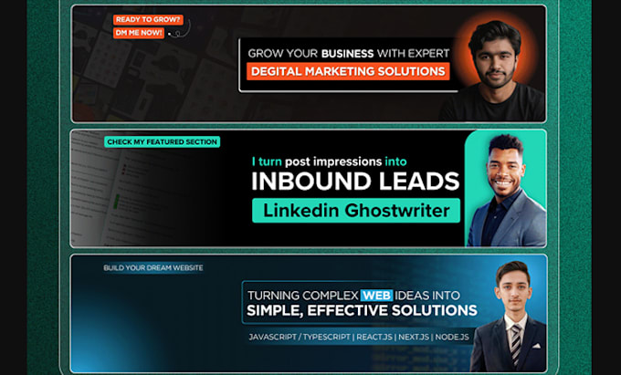 Design professional linkedin cover banner by Junaidalizai | Fiverr