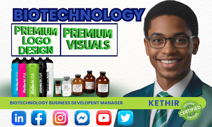 Design biotech logo design 3d graphics biodesign medtech healthcare ...