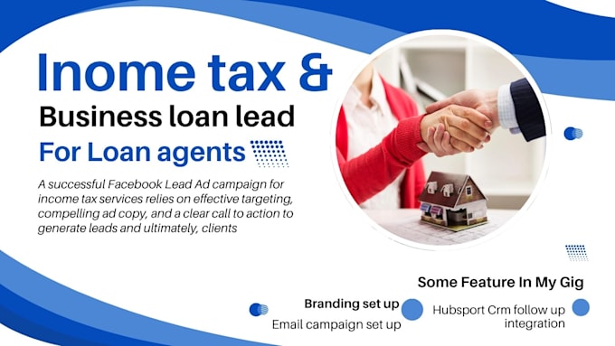 Generate income tax lead business loan lead through facebook ads ...