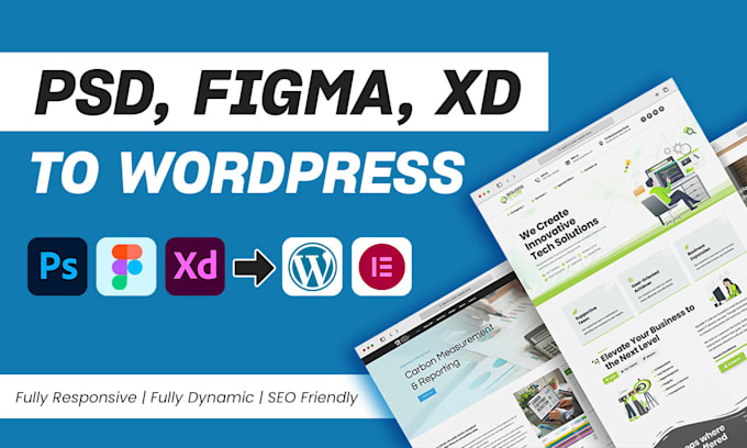Convert figma to wordpress, psd to wordpress, figma to elementor, xd to wordpres by Iram_sohaib ...
