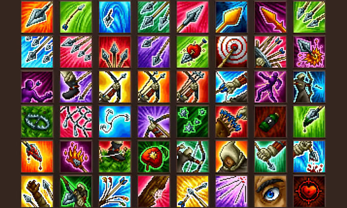 Design custom pixel art ability icons for rpg moba fantasy and mobile game ui by Jackson_muna47 ...