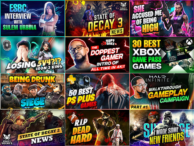 Design amazing gaming youtube thumbnail in 24hrs by Monetizedemilly ...