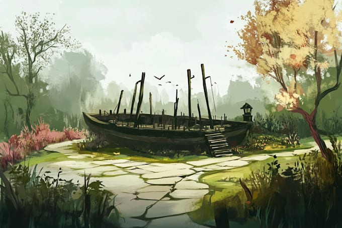 Create a fantasy landscape or concept art by Preems_onapm | Fiverr