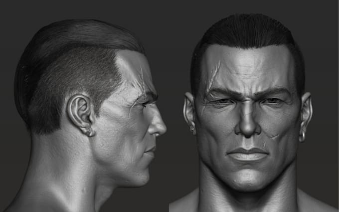 Sculpt 3d head model realistic 3d face model 3d bust model in zbrush 3d ...
