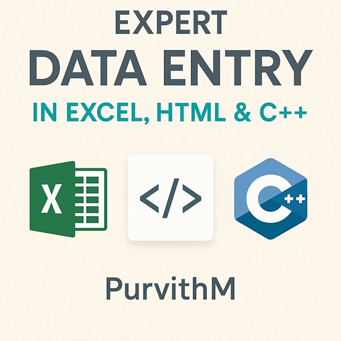 Do fast and accurate data entry in excel, html, c by Purvithm | Fiverr