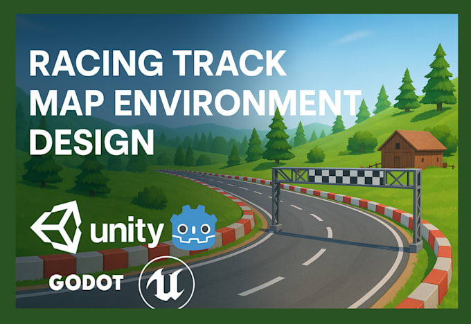 Design 2d 3d online car racing track map environment for unity godot or ...