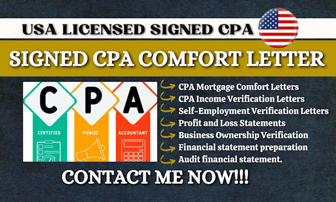 Get you a cpa letter for attestation, cpa notary letter, cpa financial ...
