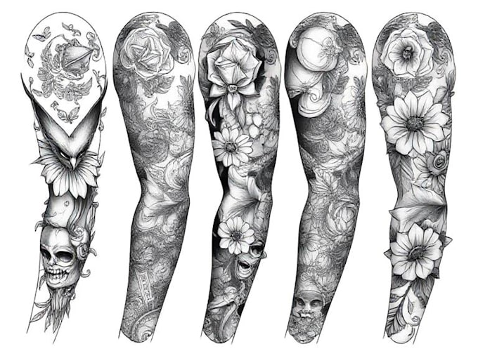 Create custom tattoo design, tattoo sleeve by Aitanlivier | Fiverr