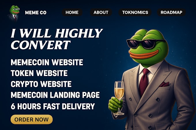 Create a crypto meme coin website, token page , landing page by Freddie ...