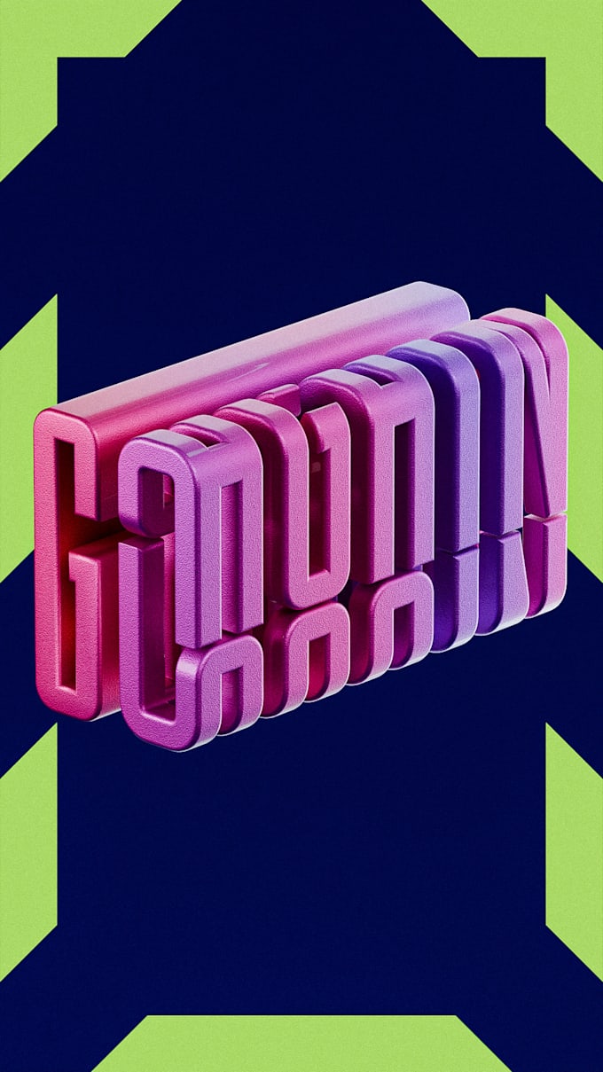 Create custom animated typography gifs using blender by Mermolli | Fiverr