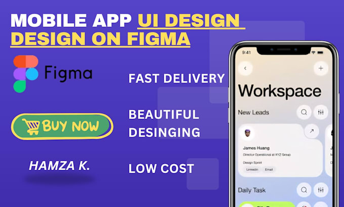 Design a mobile app ui on figma by Hamzakhan1579 | Fiverr
